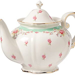 Gracie China by Coastline Imports Green 5-Cup Gracie China Vintage Rose Porcelain Teapot