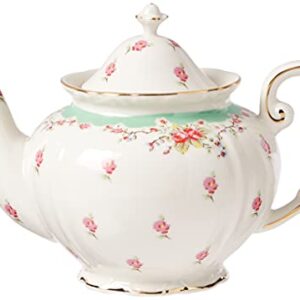 Gracie China by Coastline Imports Green 5-Cup Gracie China Vintage Rose Porcelain Teapot