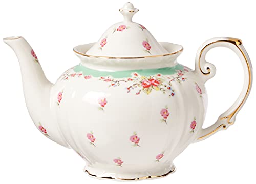 Gracie China by Coastline Imports Green 5-Cup Gracie China Vintage Rose Porcelain Teapot