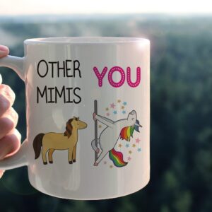 kunlisa Best Mimi Mug Cup,Other Mimis VS You Cute Unicorn Ceramic Mug-11oz Coffee Milk Tea Mug Cup,Grandmother Grandma Mimi Birthday Mother's Day Gifts From Grandson Granddaughter