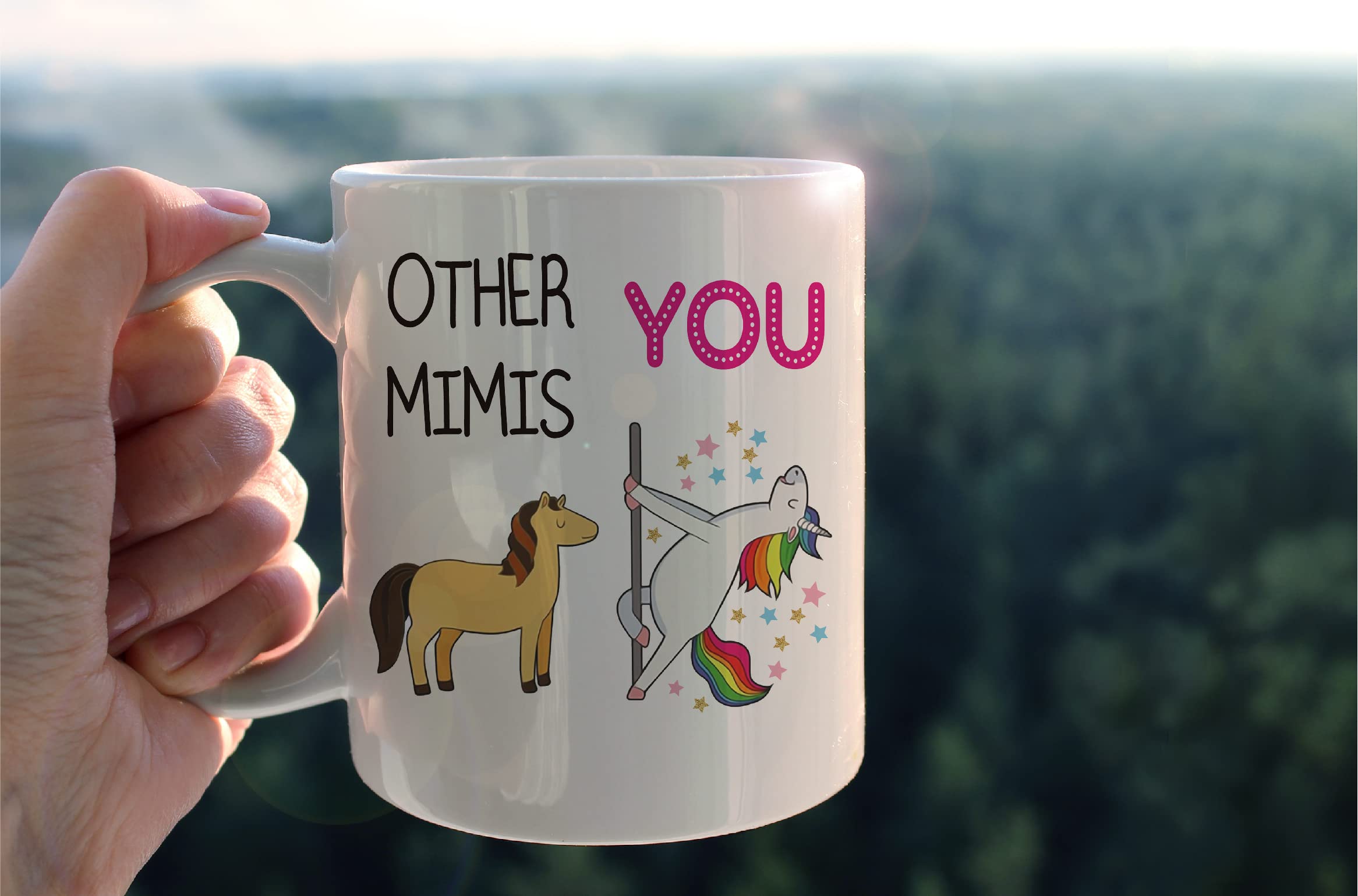 kunlisa Best Mimi Mug Cup,Other Mimis VS You Cute Unicorn Ceramic Mug-11oz Coffee Milk Tea Mug Cup,Grandmother Grandma Mimi Birthday Mother's Day Gifts From Grandson Granddaughter