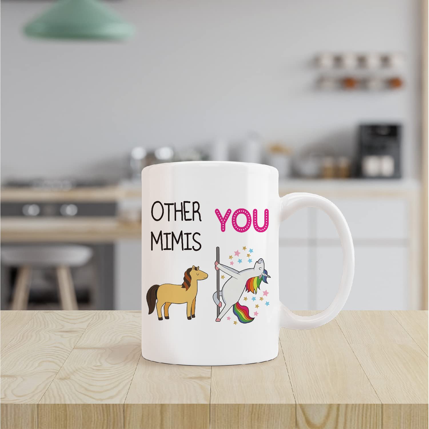 kunlisa Best Mimi Mug Cup,Other Mimis VS You Cute Unicorn Ceramic Mug-11oz Coffee Milk Tea Mug Cup,Grandmother Grandma Mimi Birthday Mother's Day Gifts From Grandson Granddaughter