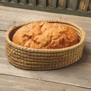 Better World Bio Bread Basket with Terracotta Warmer, Bread Basket, Bread Basket for Serving, Sized 12.5" w x 8.5" d x 3.5" h, Nature Inspired Tree of Life Design