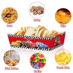 40 Pack Cars Birthday Party Supplies, Cars Food Tray Race Car Party Favors Paper Food Serving Tray Paper Trays