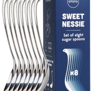 OTOTO Sweet Nessie Sugar Spoon (Set of 8) - Stainless Steel Tea Spoon - 100% Food Grade & Dishwasher Safe - Perfect Spoon for Tea & Coffee