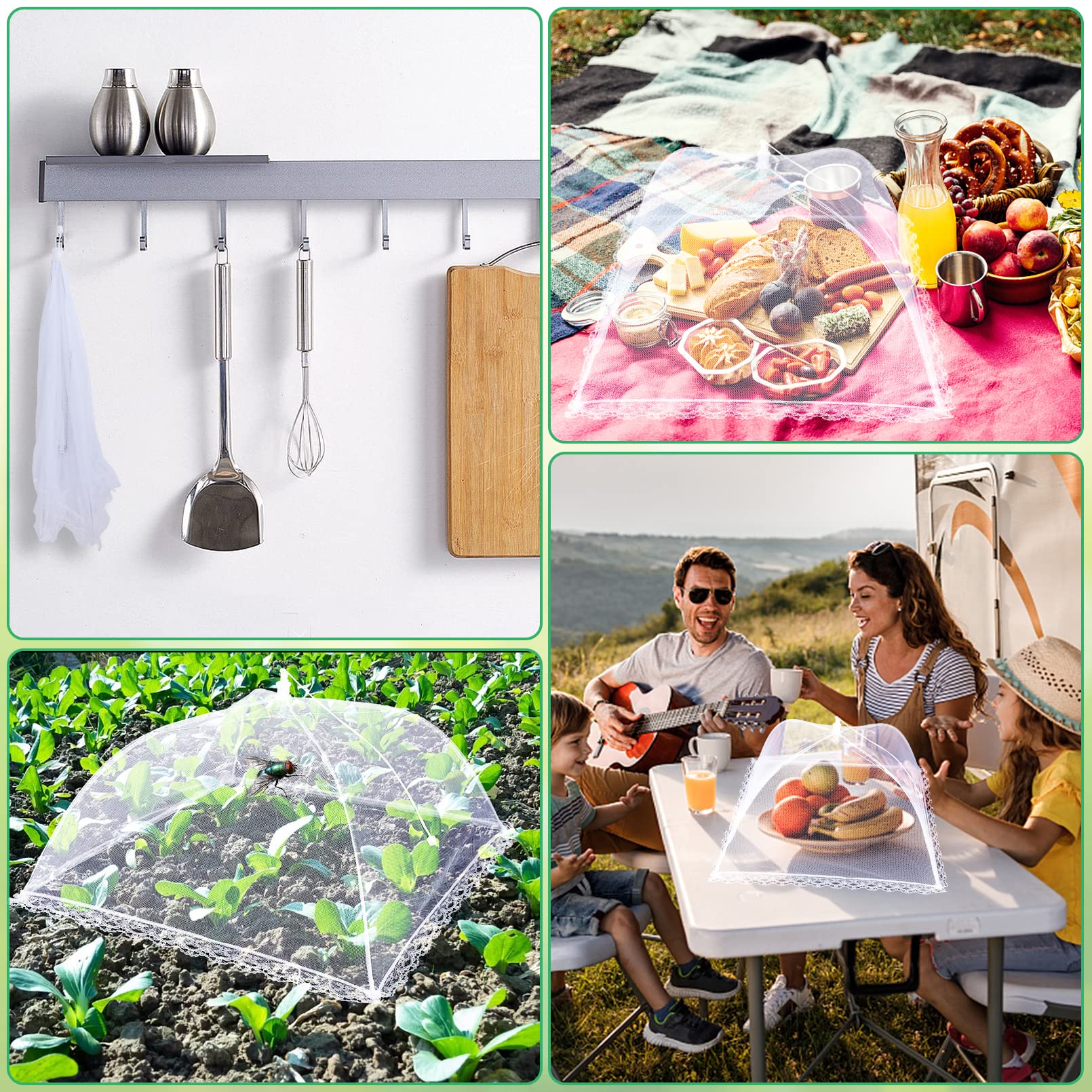 5Pack Food Cover Food Tent,Food Covers for Outside,Pop-Up Mesh Food Covers Tents,Reusable and Collapsible Food Net For Outdoors Picnics Camping Party BBQ,1 Extra Large(40"X24") & 4 Standard (17"X17")