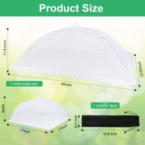 5Pack Food Cover Food Tent,Food Covers for Outside,Pop-Up Mesh Food Covers Tents,Reusable and Collapsible Food Net For Outdoors Picnics Camping Party BBQ,1 Extra Large(40"X24") & 4 Standard (17"X17")