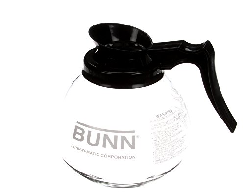 BUNN Coffee Pourer 64 oz. Glass Decanter with Black Handle 42400.0101, Clear