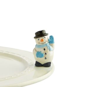 nora fleming frosty pal (snowman) - hand-painted ceramic christmas decor - winter minis for the home and office