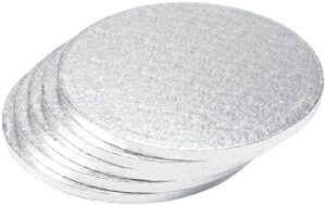 decopac round cake drum, pack of 5, 6", silver