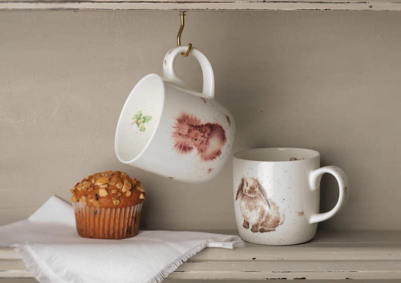 Royal Worcester Wrendale Designs Treetop Redhead Mug | 14 Ounce Large Coffee Mug with Squirrel Design | Made from Fine Bone China | Microwave and Dishwasher Safe