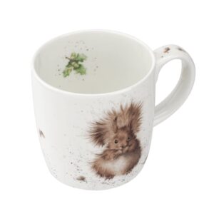 Royal Worcester Wrendale Designs Treetop Redhead Mug | 14 Ounce Large Coffee Mug with Squirrel Design | Made from Fine Bone China | Microwave and Dishwasher Safe