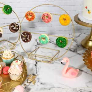 FESTLOVE Set of 5 Cake Stands Donuts Holder, Gold Metal Cake Dessert Display Stand Cupcake Pedestal Table Decoration Serving Platter for Baby Shower Wedding Birthday Parties Celebration