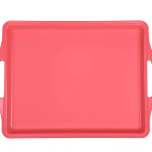 Mintra Home Durable Serving Tray (1pk, Salmon) - Platter with Handle 14in, Salmon, (Heavy Duty,Large Capacity Great for Kitchen, Wedding, Restaurant Indoor or Outdoor Picnic Camping