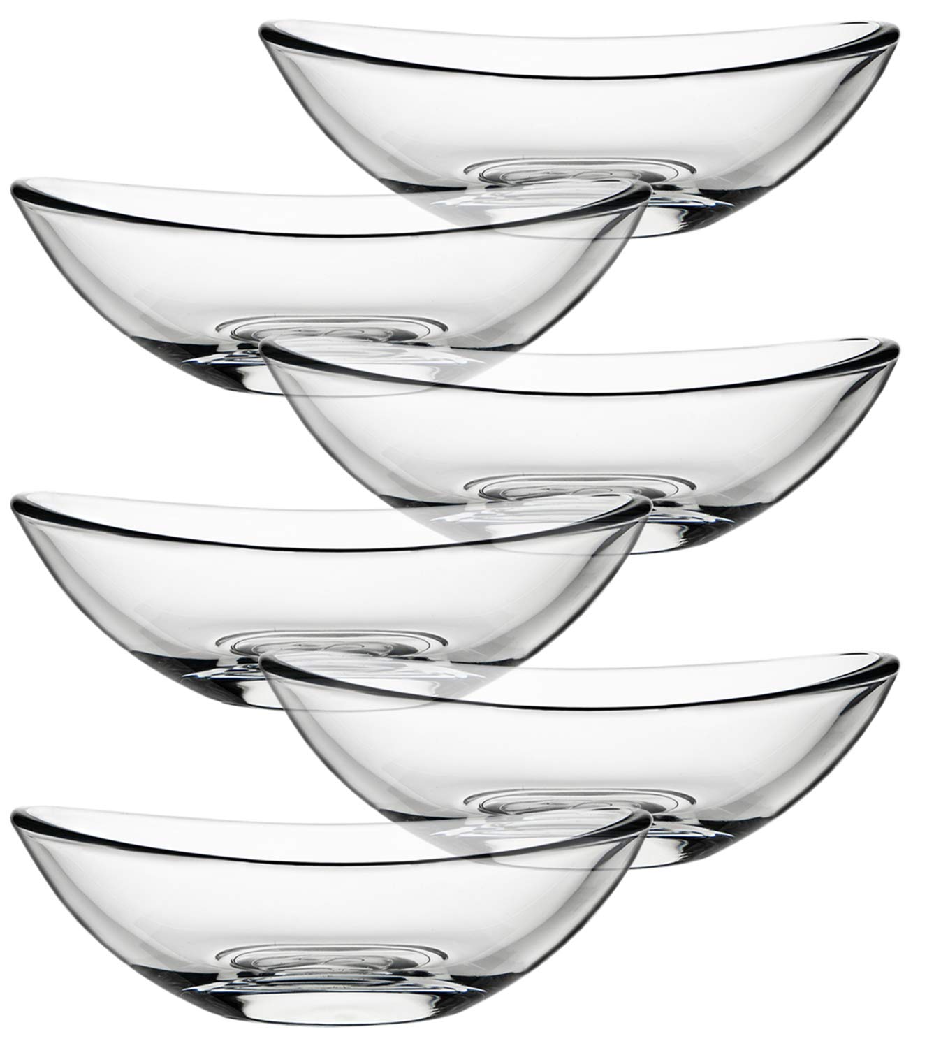 Yesland 6 Pack Glass Dip Bowls, Clear Mini Bowl Set/Dessert Bowls Set, Perfect for Ketchup, Sauce, Butter & Olive Oil