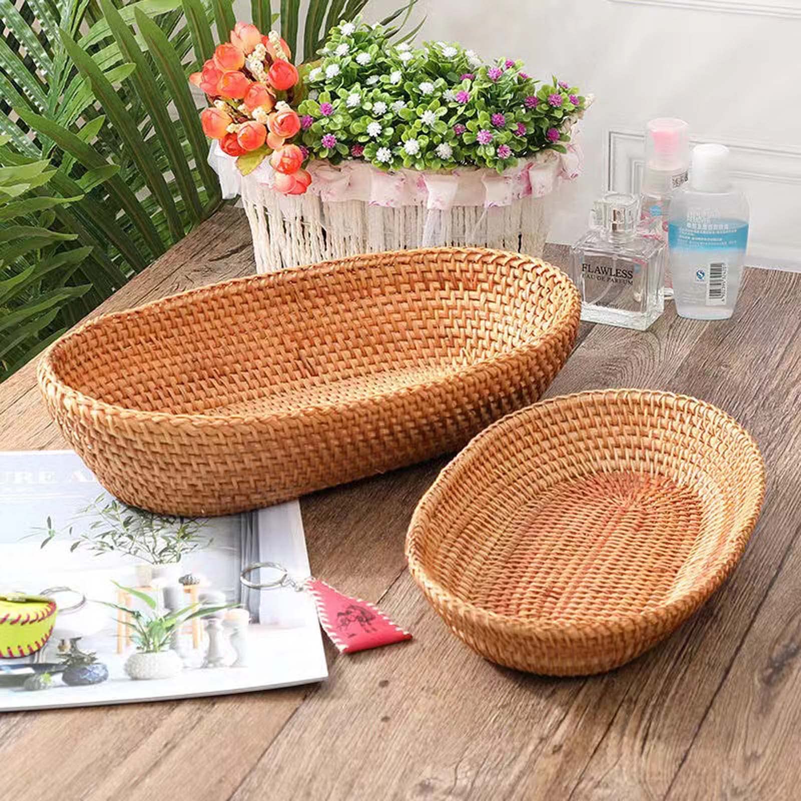 Round Rattan Bread Basket for Serving,Small Wicker Bread Basket Fruit Basket,Small Woven Bread Basket Fruit Basket,Round Rattan Basket for Bread,100% Natural Rattan,100% Handmade,1 PC