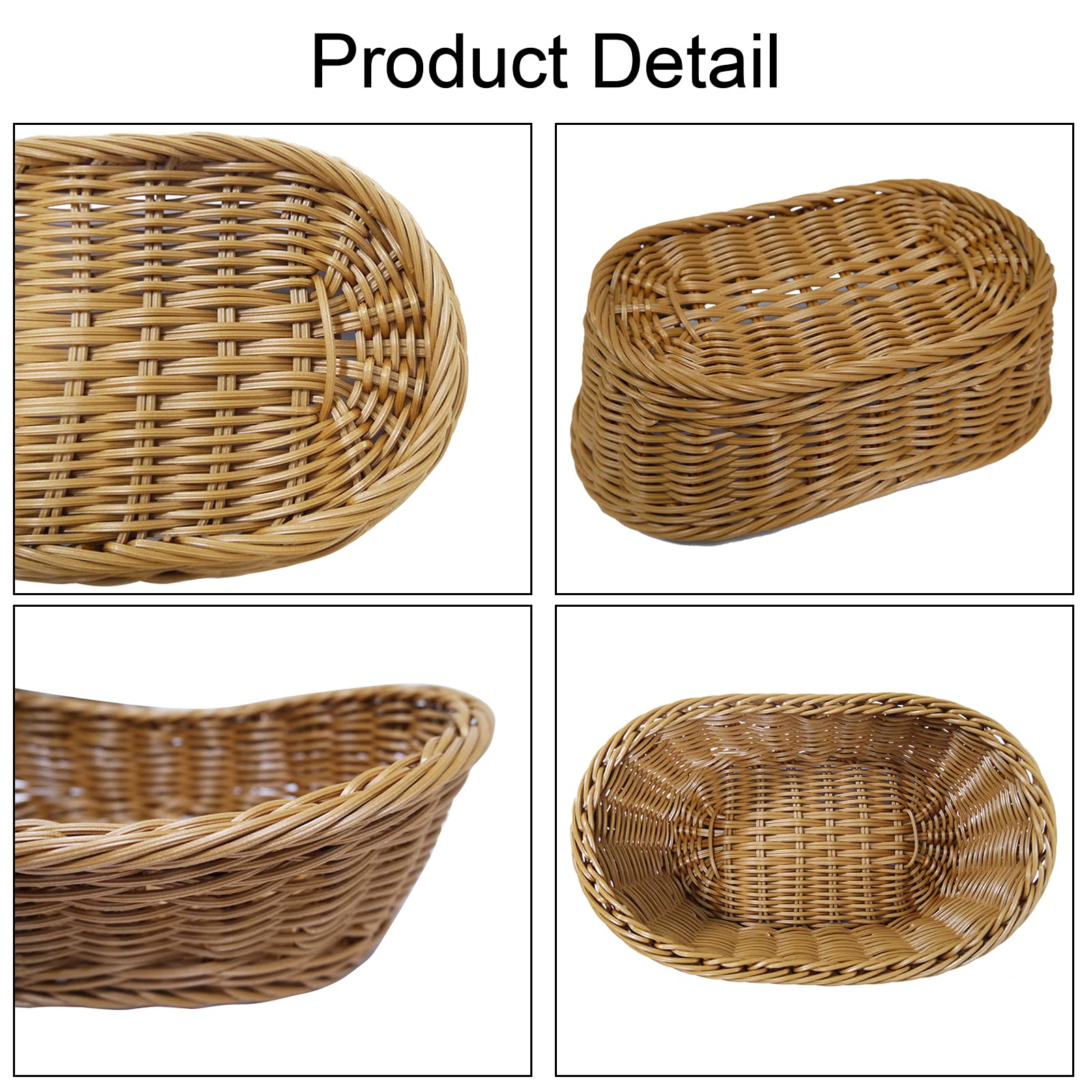 Wicker Bread Baskets, kitchen Handmade Woven Pantry Organizer, Tabletop Food Serving Baskets for Fruits, Vegetables and Snacks, Restaurant, Bread Basket for Serving plus 4 Bread Paper,samll basket