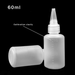 10pcs Clear Plastic Small Squeeze Bottles, 60ml/2oz Empty Squirt Bottle with Twist top Caps and 2pcs Mini Funnels for Sauce, Essential Oils, Liquids, Glue, Crafts