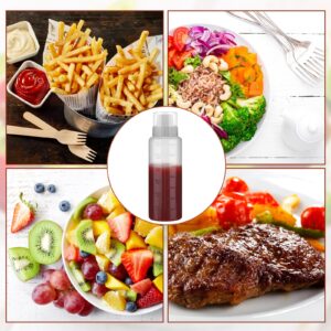 12 Pieces Porous Condiment Squeeze Bottle Refillable Condiment 5 Hole Container with Lid Syrup Squirt Bottle Sauce Dispenser Ketchup Bottle for BBQ, Oil, Hot Sauce, Salad Dressing, Cooking, 12oz