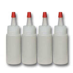 netsellsit 4 pack 1 oz mini squeeze bottles - food grade translucent bpa-free ldpe w yorker cap for arts, crafts, glue, icing, sauce, condiments, cake decorating 30ml