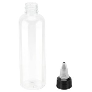 MAHIONG 64 PCS 4 oz Plastic Squeeze Bottles, Round Dispensing Bottles with Twist Top Cap for Crafts, Kitchen, Household, Clear