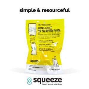 Squeeze- Smart Liquid Saver. Zero Waste Bottle Coupling.