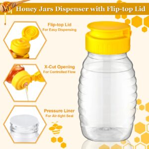 32 Pieces 5 oz Clear Plastic Honey Bottles Squeeze Honey Containers Jars Empty Refillable Honey Holder with Leak Proof Flip Lid for Storing and Dispensing Food Syrup Sauce