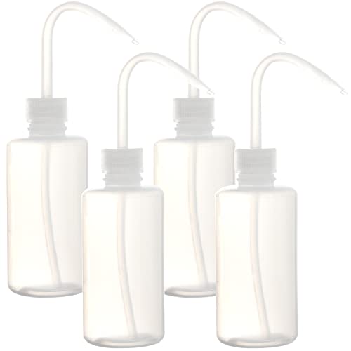 Youngever 4 Pack Plastic Wash Bottles, Empty Squeeze Wash Bottles, Plastic Squeeze Bottles (8 Ounce)