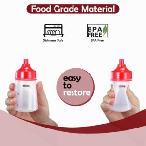 Condiment Squeeze Bottles for Sauces Pancake Batter Plastic - Wide Mouth Kitchen Ketchup Mustard Squirt Bottle Empty Dispenser for Icing Oil Salad Food Liquid for Griddle BBQ(1 PCS, 18 oz.)