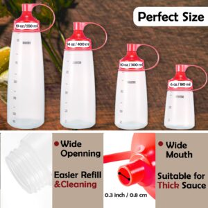 Condiment Squeeze Bottles for Sauces Pancake Batter Plastic - Wide Mouth Kitchen Ketchup Mustard Squirt Bottle Empty Dispenser for Icing Oil Salad Food Liquid for Griddle BBQ(1 PCS, 18 oz.)