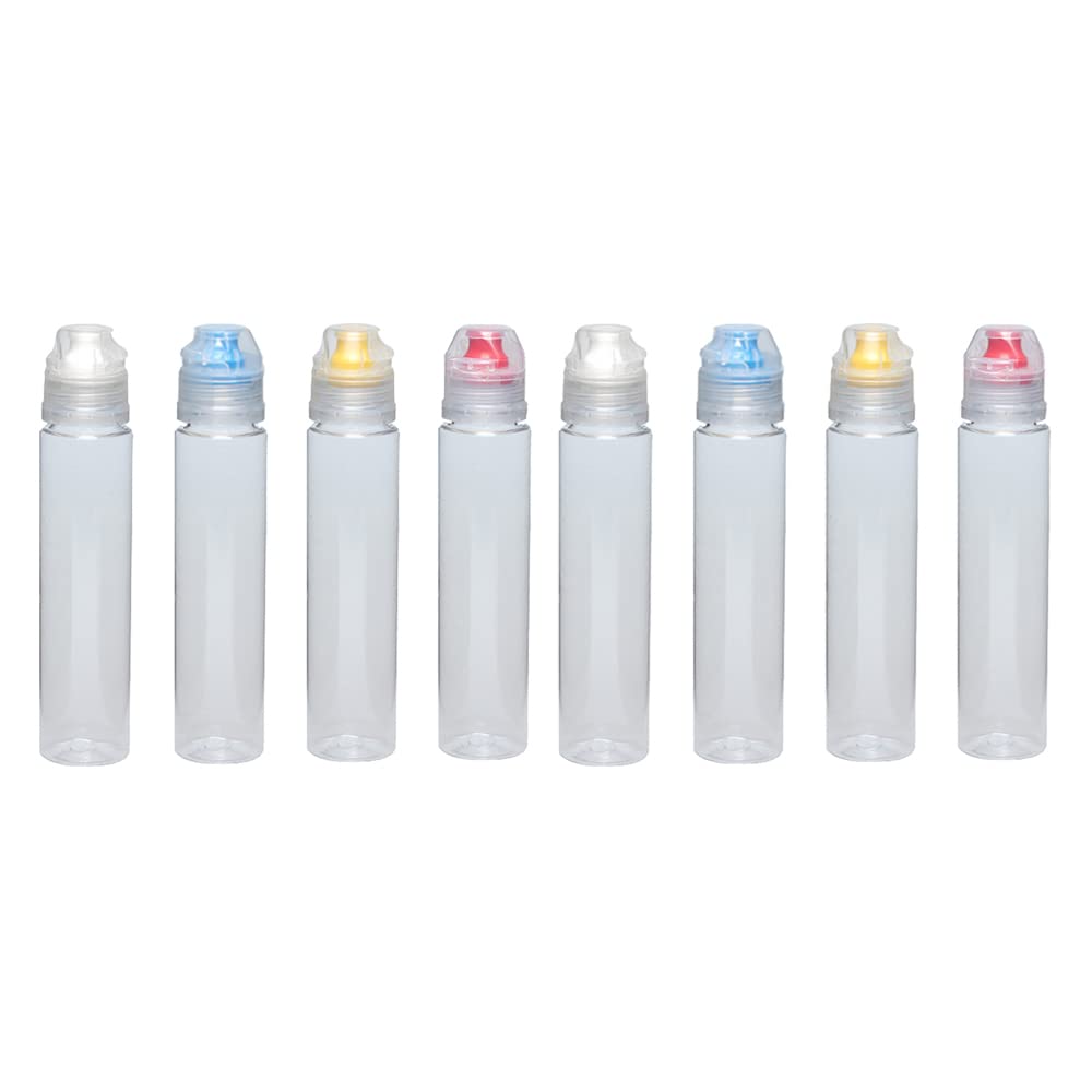 HYMAOME 8pcs Plastic Honey Squeeze Bottle Travel Condiment Dispenser Flip Top Reusable/Refillable Little Containers Camping/Lunch/Picnic Sauce Condiment Bottle