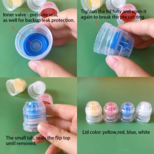 HYMAOME 8pcs Plastic Honey Squeeze Bottle Travel Condiment Dispenser Flip Top Reusable/Refillable Little Containers Camping/Lunch/Picnic Sauce Condiment Bottle