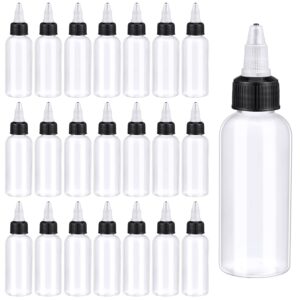 48 Pack Round Bottles with Twist Caps Small Oil Sauce Ketchup Bottle 2 oz Squeeze Bottle Clear Paint Dropper Bottle Plastic Bottles with Squeeze Top Condiment Squeeze Bottles Mini Dispensing Bottles