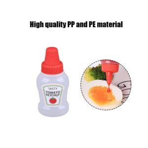 AiDuoWuYiP 2 Pcs Squeeze Bottles 25ml Sauce Bottle Dispensers with Caps Mini Squeeze Containers for Tomato Sauce Salad Dressing Seasoning