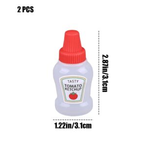 AiDuoWuYiP 2 Pcs Squeeze Bottles 25ml Sauce Bottle Dispensers with Caps Mini Squeeze Containers for Tomato Sauce Salad Dressing Seasoning