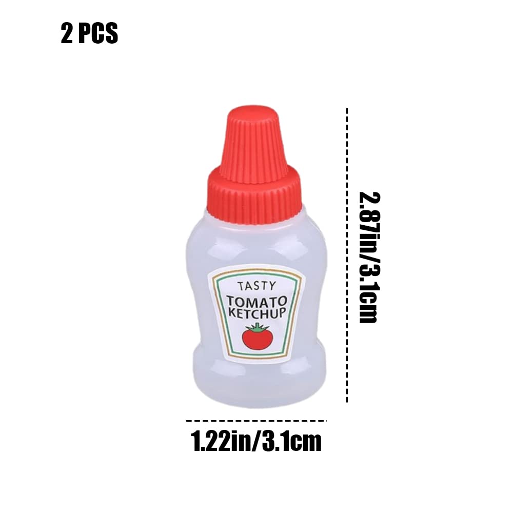 AiDuoWuYiP 2 Pcs Squeeze Bottles 25ml Sauce Bottle Dispensers with Caps Mini Squeeze Containers for Tomato Sauce Salad Dressing Seasoning