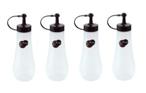 japanbargain 3272, set of 4 japanese squeeze bottle squirt condiment bottle oil bottle soy sauce dispenser for kitchen, made in japan, 12oz