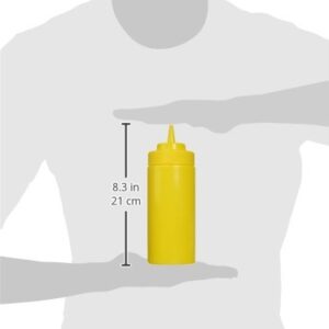 Squeeze Bottle, 16 Ounce, Wide Mouth, Plastic, Yellow (6 pieces/Unit)