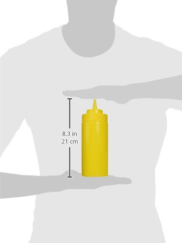 Squeeze Bottle, 16 Ounce, Wide Mouth, Plastic, Yellow (6 pieces/Unit)