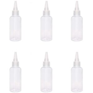 lasenersm 6 pieces plastic squeeze bottles 50ml small squeeze bottles plastic bottles applicator mini empty squirt bottle with top cap for paint art craft liquids lotion glue, transparent