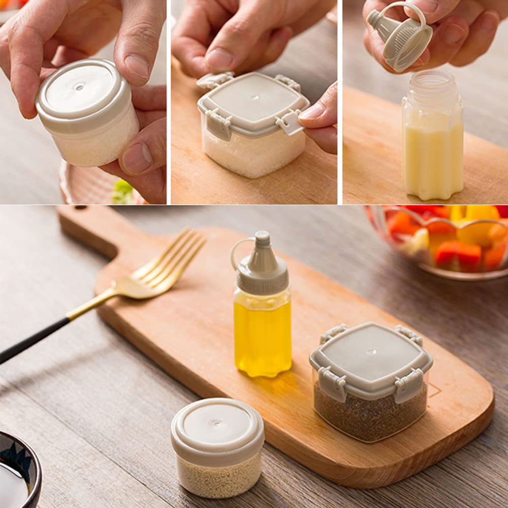 RAYNAG 8pcs Mini Condiment Squeeze Bottle Sauce Containers Ketchup Bottles Portable Honey/Oil Dressing Bottles Dipping Container for Lunch Box Picnic Trave, PP, 1Oz