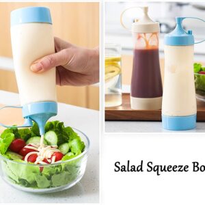 Qiuhome Condiment Squeeze Bottle for Sauces, 12 oz, Clear (6)