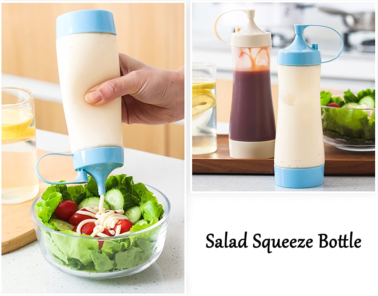 Qiuhome Condiment Squeeze Bottle for Sauces, 12 oz, Clear (6)