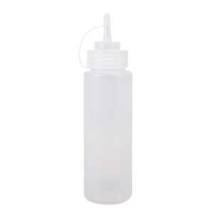 lasenersm 1 piece plastic squeeze bottle plastic squeeze condiment bottle ketchup bbq sauce dispensing bottle with twist on cap lids for sauce ketchup craft paint(12 oz, white)