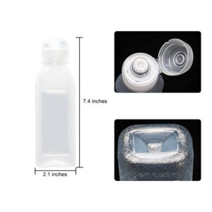 CHENSHUO Plastic Squeeze Bottle, Clear Condiment Squeeze Bottle, With Silicone Valve Non Return Cap,Suitable for Oil, Honey, BBQ Sauce and Condiments,10 OZ Anti Slip Squeeze Bottle,2 Pieces