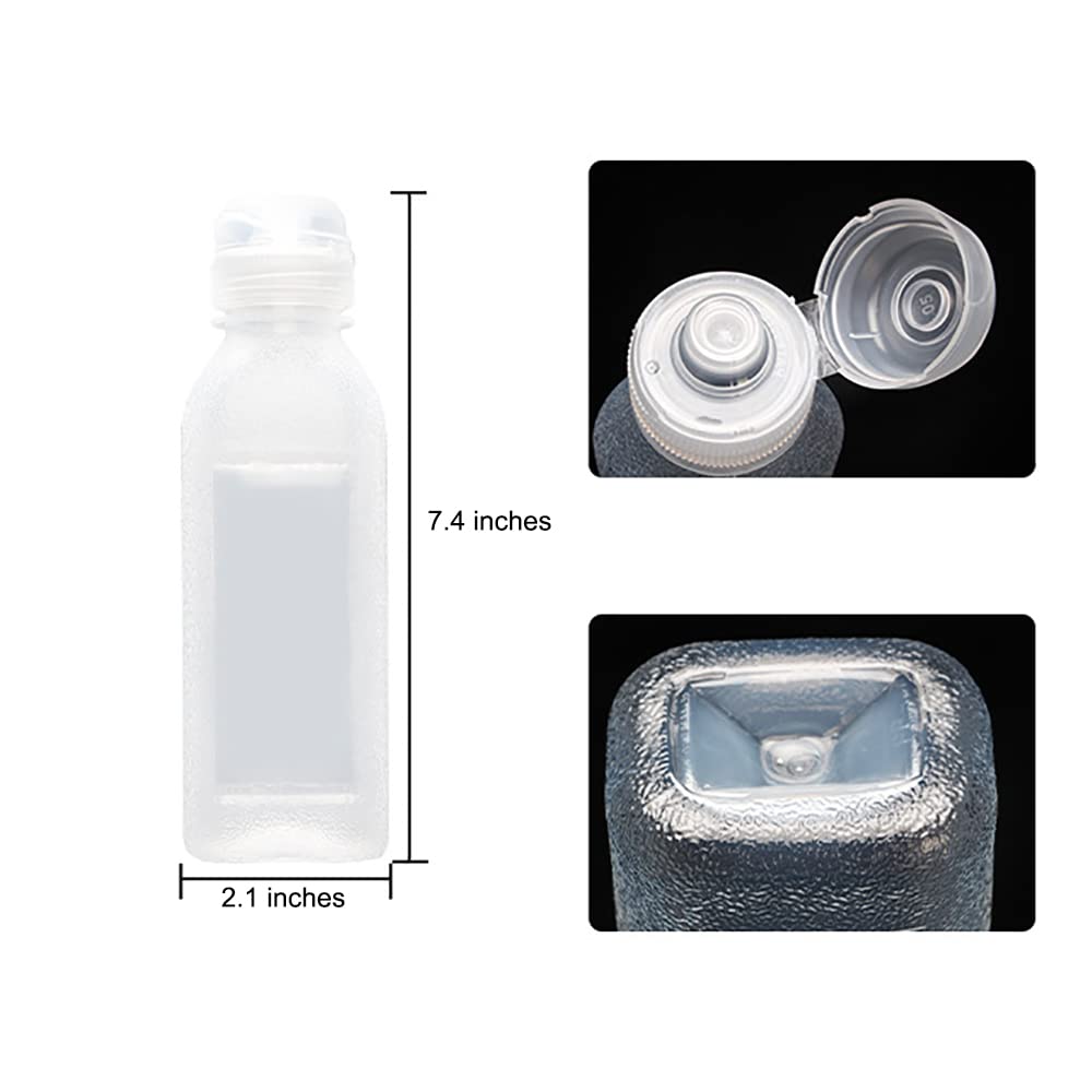 CHENSHUO Plastic Squeeze Bottle, Clear Condiment Squeeze Bottle, With Silicone Valve Non Return Cap,Suitable for Oil, Honey, BBQ Sauce and Condiments,10 OZ Anti Slip Squeeze Bottle,2 Pieces