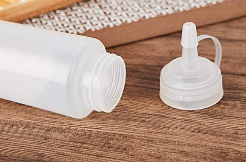 3PCS 360ML/12OZ Refillable Empty Squeeze Sauce Condiment Plastic Bottles Container Food Grade Salad Dressing Storage Jar With Cap For Oils Ketchup Mustard Vinegar Cream Honey Mayonnaise(Random Color)