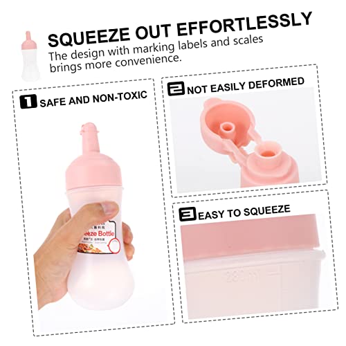 SOLUSTRE 3pcs Leakproof Decorating Ketchup Plastic Container Squirt Kitchen Sauce Green Liquids with White Squeeze Cap Oil Pink Tools Condiment Bbq Seasoning Cruet Condiments Sauces Icing