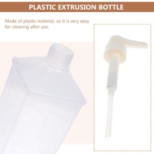 Cabilock Plastic Squeeze Condiment Bottles Mason Jar Syrup Honey Dispenser Pump Bottle for Juice Icing Ketchup Frosting Cookie Decorating Sauces 1100ML (White)