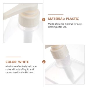 Cabilock Plastic Squeeze Condiment Bottles Mason Jar Syrup Honey Dispenser Pump Bottle for Juice Icing Ketchup Frosting Cookie Decorating Sauces 1100ML (White)